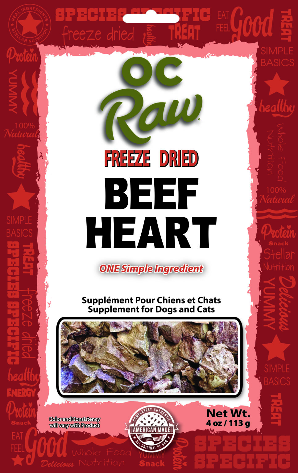 Beef Heart ~ 4 oz Freeze Dried – OC Raw Dog