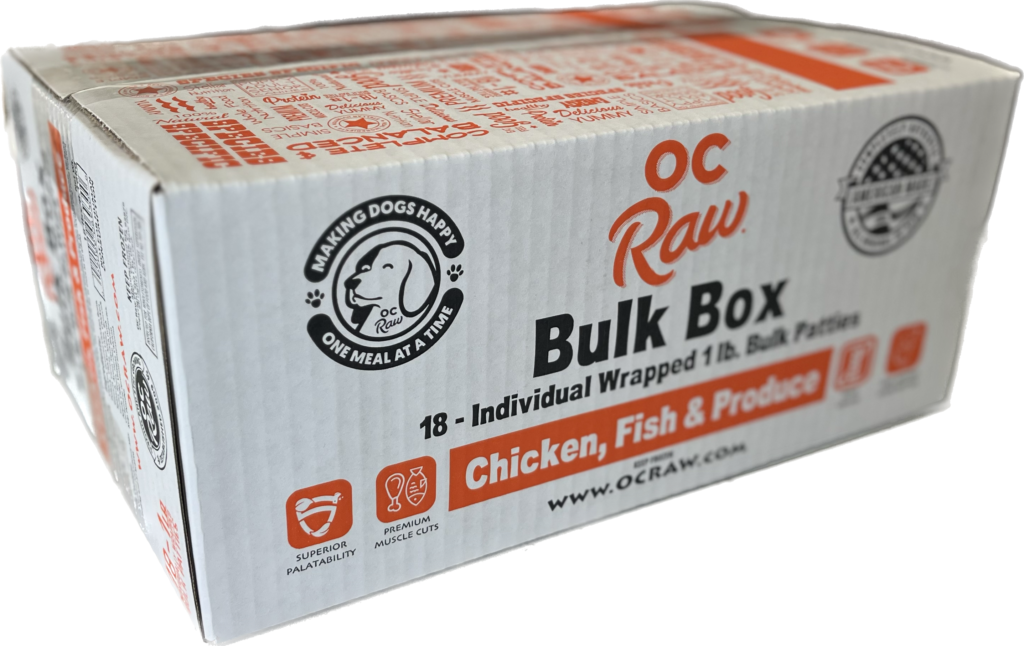 CHICKEN, FISH & PRODUCE ~ 18# Bulk Box - OC Raw Dog