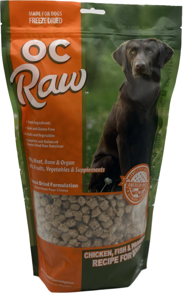 CHICKEN, FISH & PRODUCE ~ 20 oz Freeze Dried Meaty Rox – OC Raw Dog